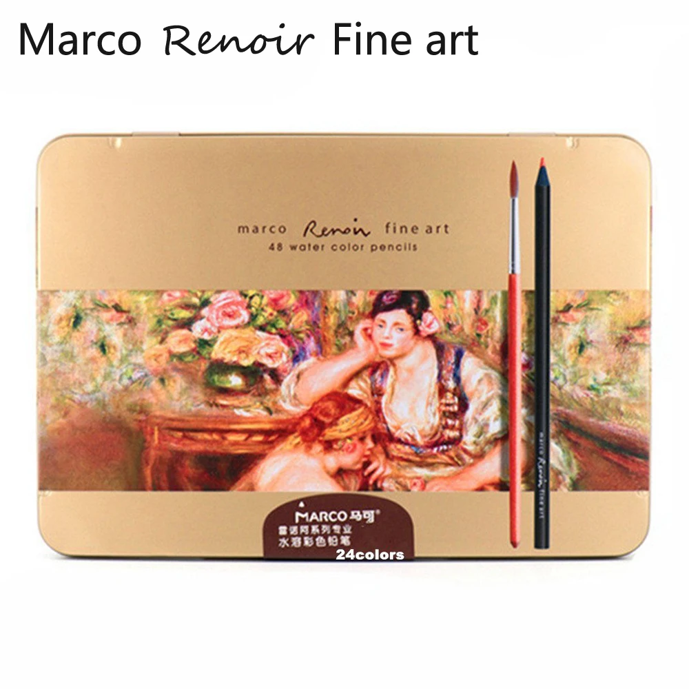 Marco Renoir Color Pencil Set Watercolor Paint Rainbow Pencils Water ...