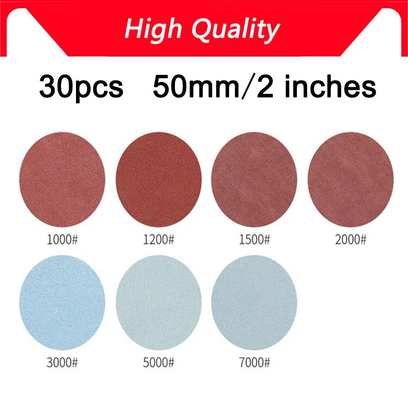 30ps 50mm /2'' Inches Grit 1000 /1500 /2000 /3000/ 5000/ 7000 Sanding ...