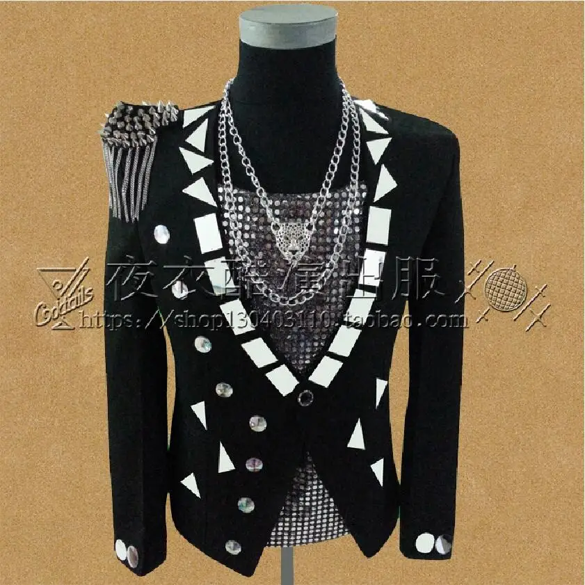 Sequins Men Blazers Stage Costumes For Male Singers Dancing Suit DS ...