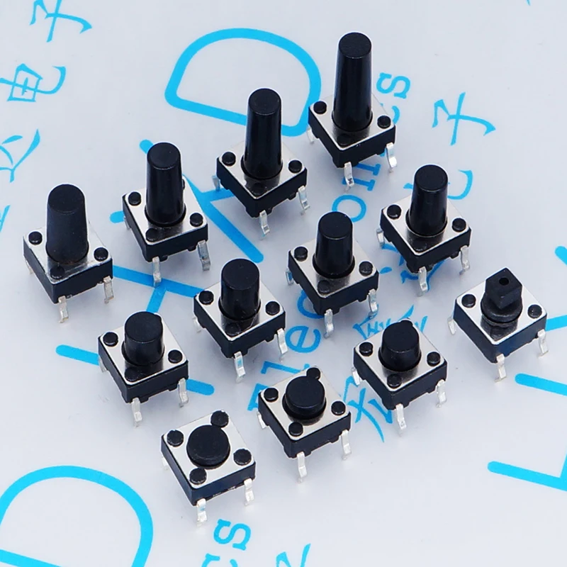 10pcs/lot 6 x6 light touch button switch height 4.3 h /5/6/7/8/9/10/11 ...