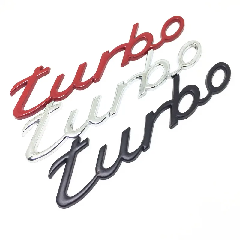 3D Chrome Metal Turbo Emblem Badge car Sticker Turbocharging Rear Trunk ...
