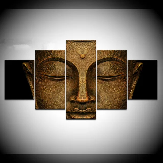 Modern Home Decor Canvas Printed Poster Frame Wall Art Buddha Statue ...