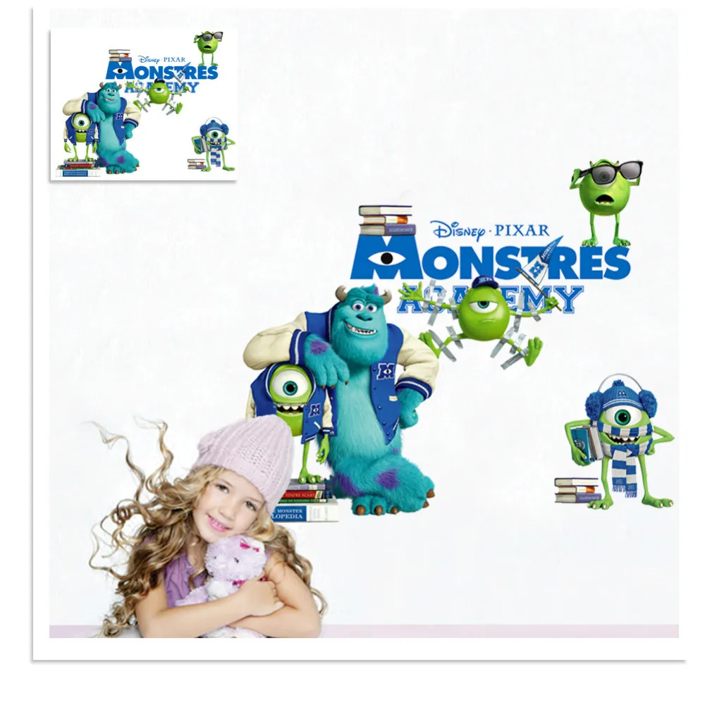 Cartoon-Movie-Monster-College-Wall-Poster-3D-DIY-Monster-Academy-Wall ...