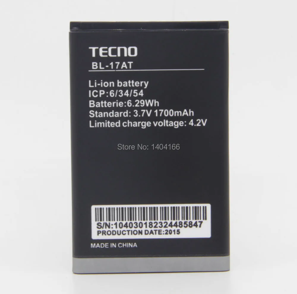 3.7V , 1700mAh , 100% brand new original phone battery for TECNO BL ...
