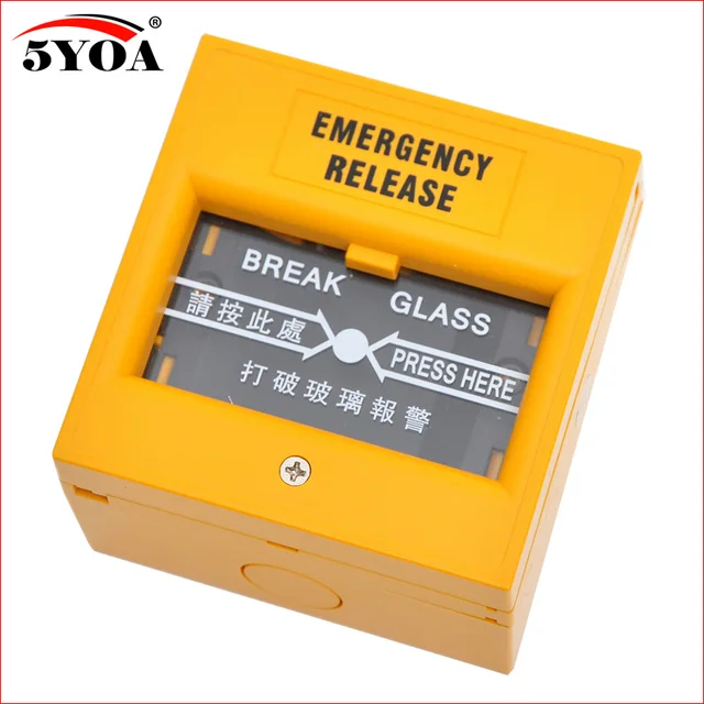 5YOA Emergency Door Release Fire Alarm swtich Break Glass Exit Release Switch Glass Break Alarm ...