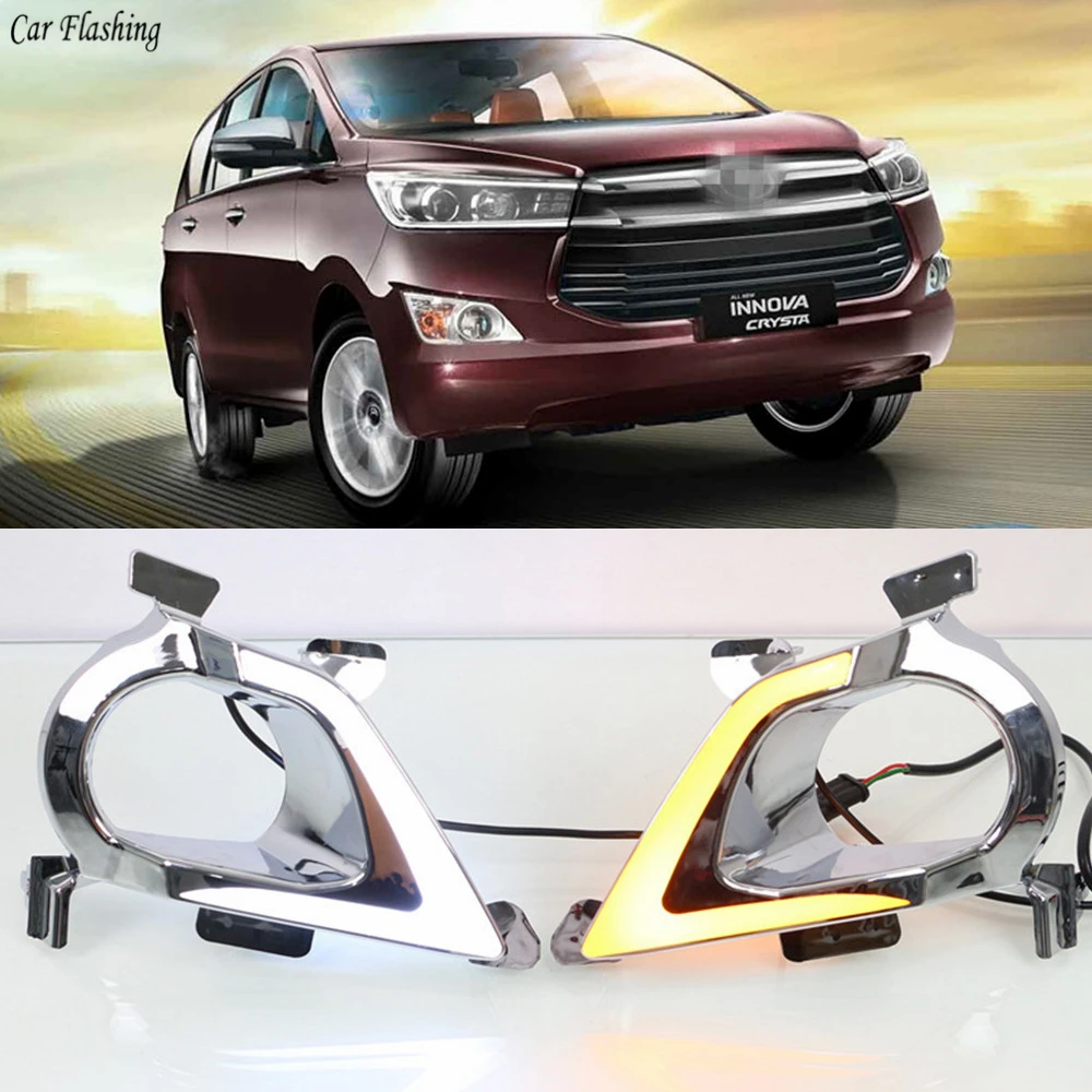 2PCS LED For Toyota Innova 2015 2016 2017 2018 Car DRL Daytime Driving ...
