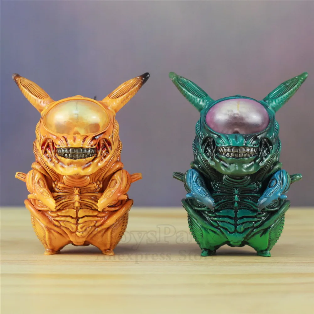 COOL! Alien Pikachu 8.5cm PVC Funny Figure Pikachu Mix Xenomorph ...