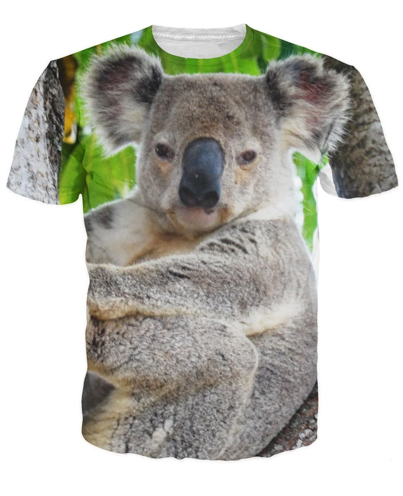 Koala T Shirt cute and cuddly koala bear 3d unisex animal print summer ...