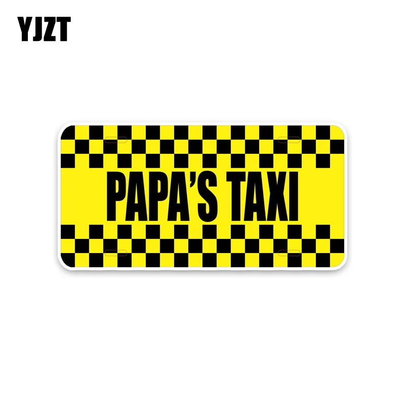 Yjzt 16*8cm moda carro estilo amarelo papai táxi carro janela adesivo ...