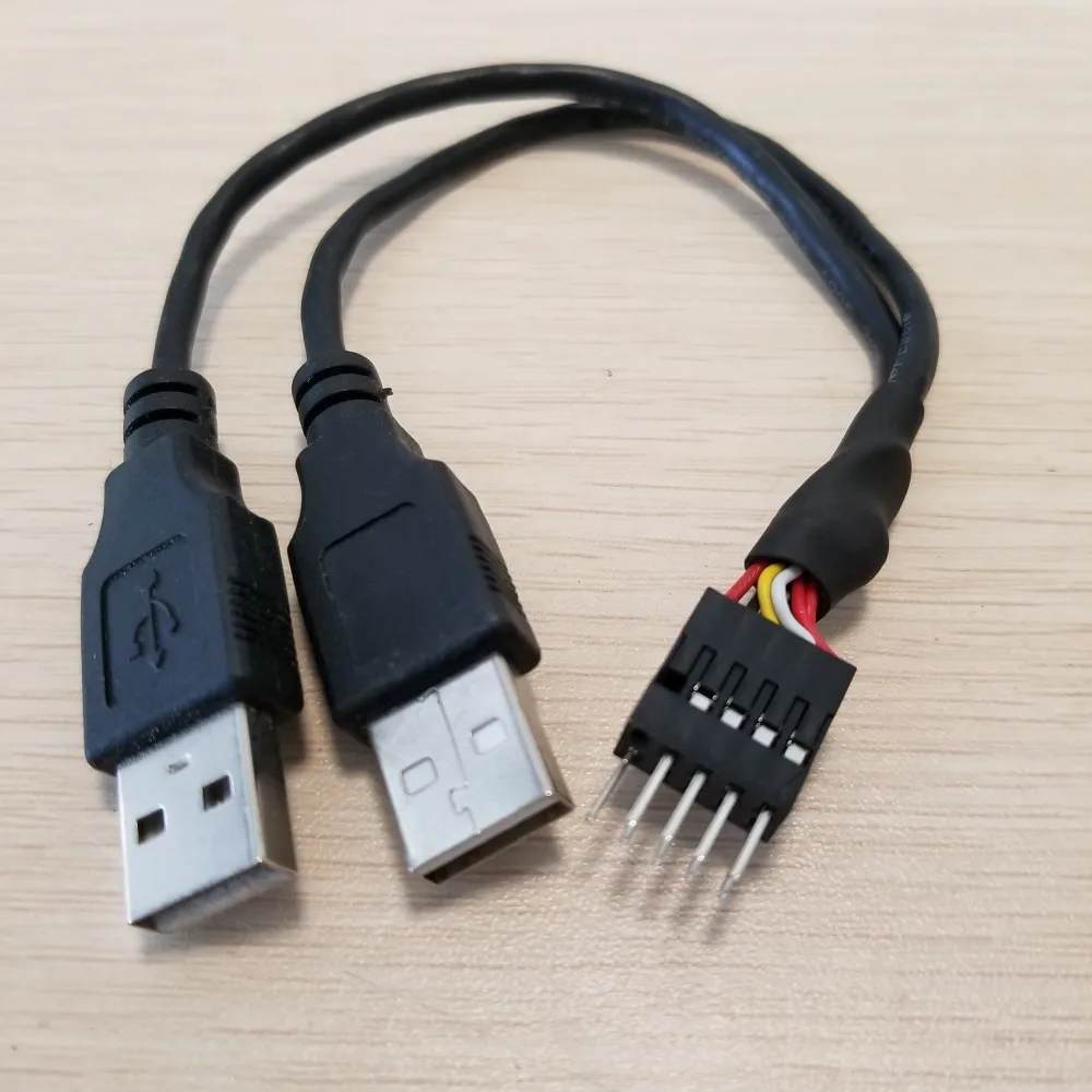 Dual USBชายPCกรณีภายใน 9Pin Dupont Connectorอะแดปเตอร์Y Splitter ...