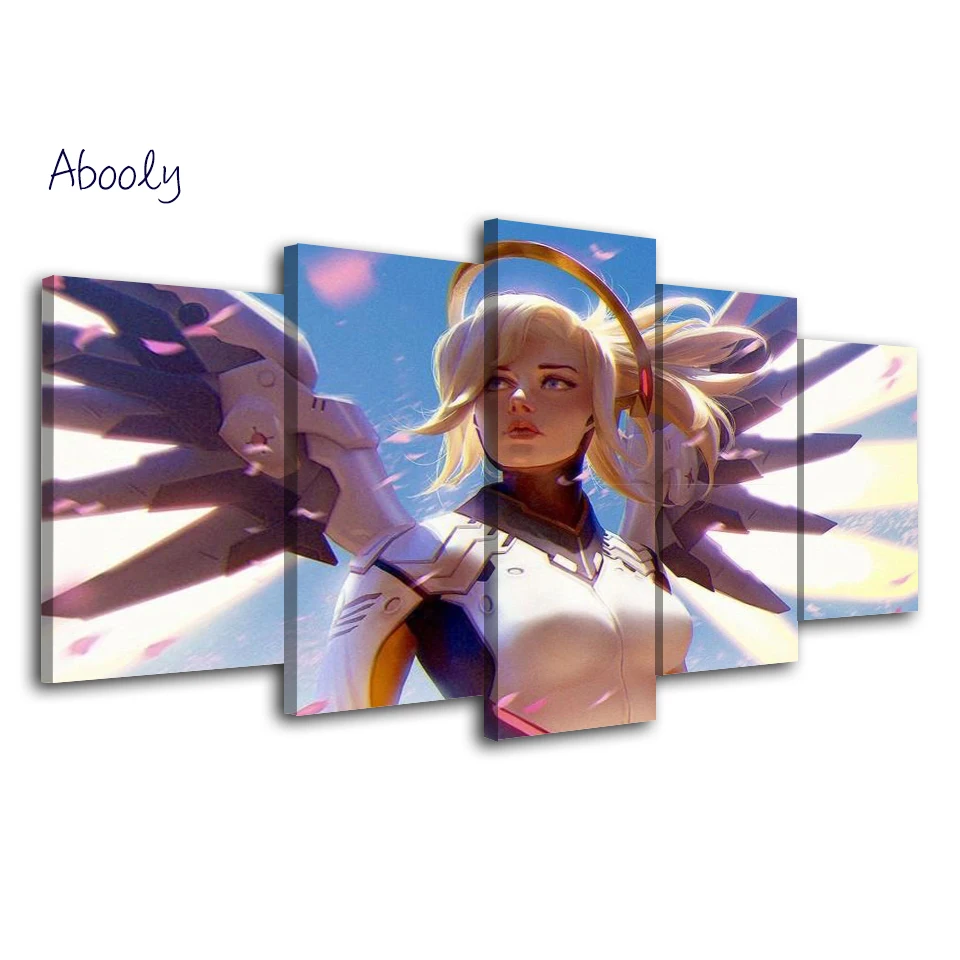 5Piece Canvas Painting Overwatch Picture Wall Art Painting Home Decor ...