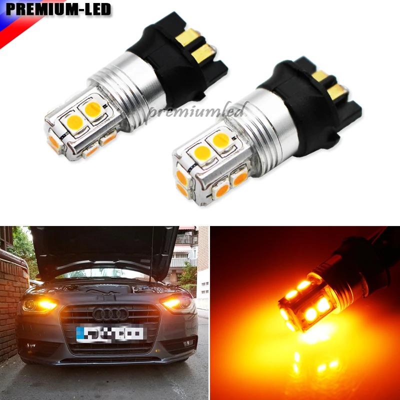 iJDM Amber Yellow Canbus 10-SMD PW24W PWY24W LED Bulbs For Audi A3 A4 ...
