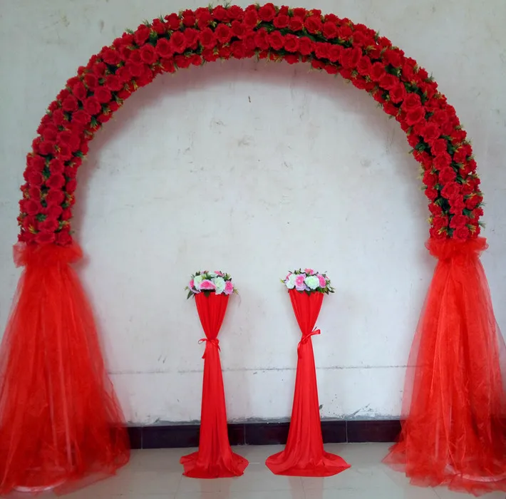 The new full wedding props flower door silk arches heart shaped frame ...