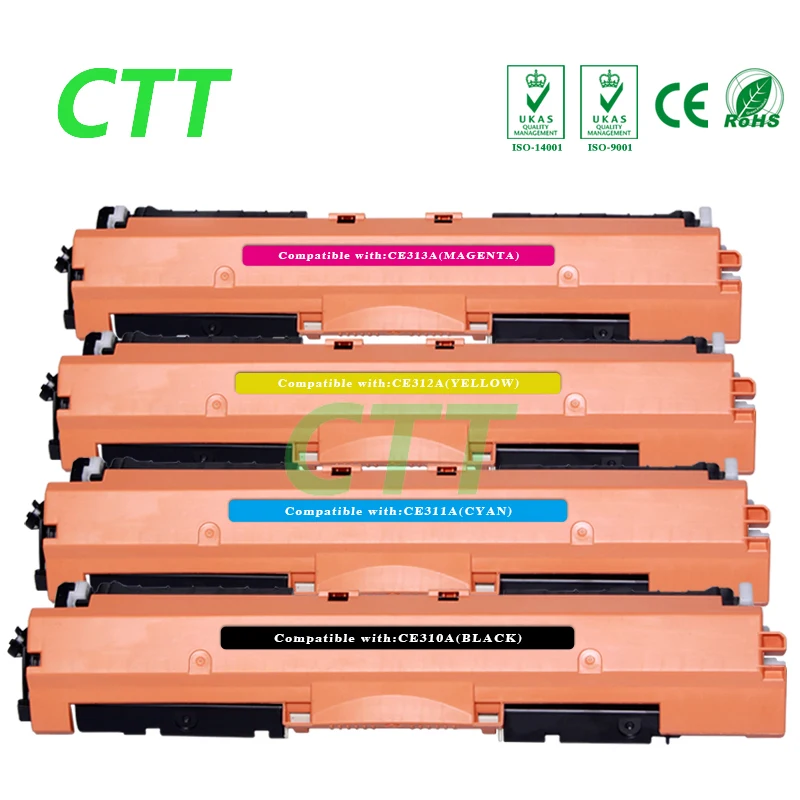 1 set CE310A CE311A CE312A CE313A Toner Cartridge Compatible for HP ...