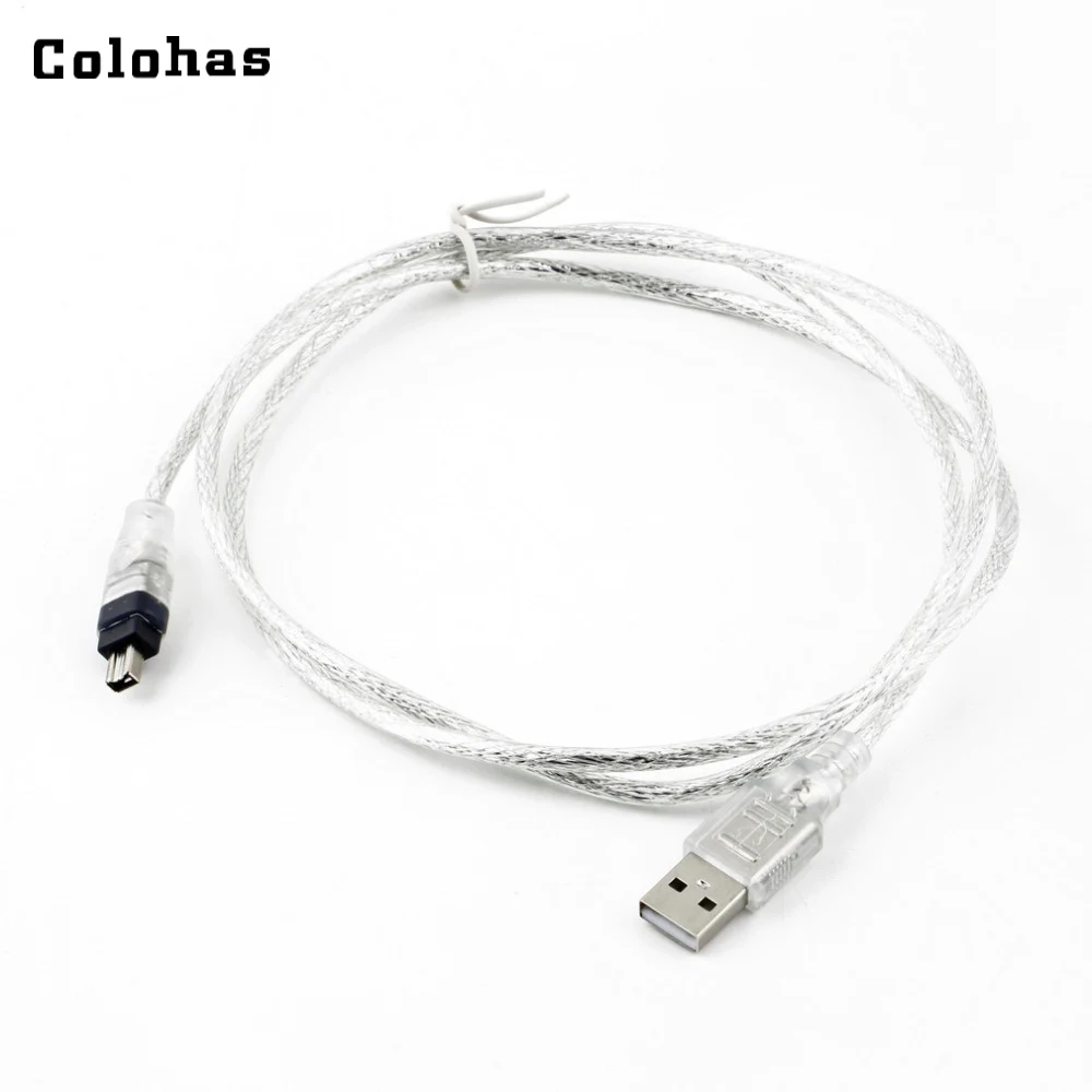 USB 2.0 Type A Male to iEEE 1394 4 Pin Firewire Cable 1394B Converter ...