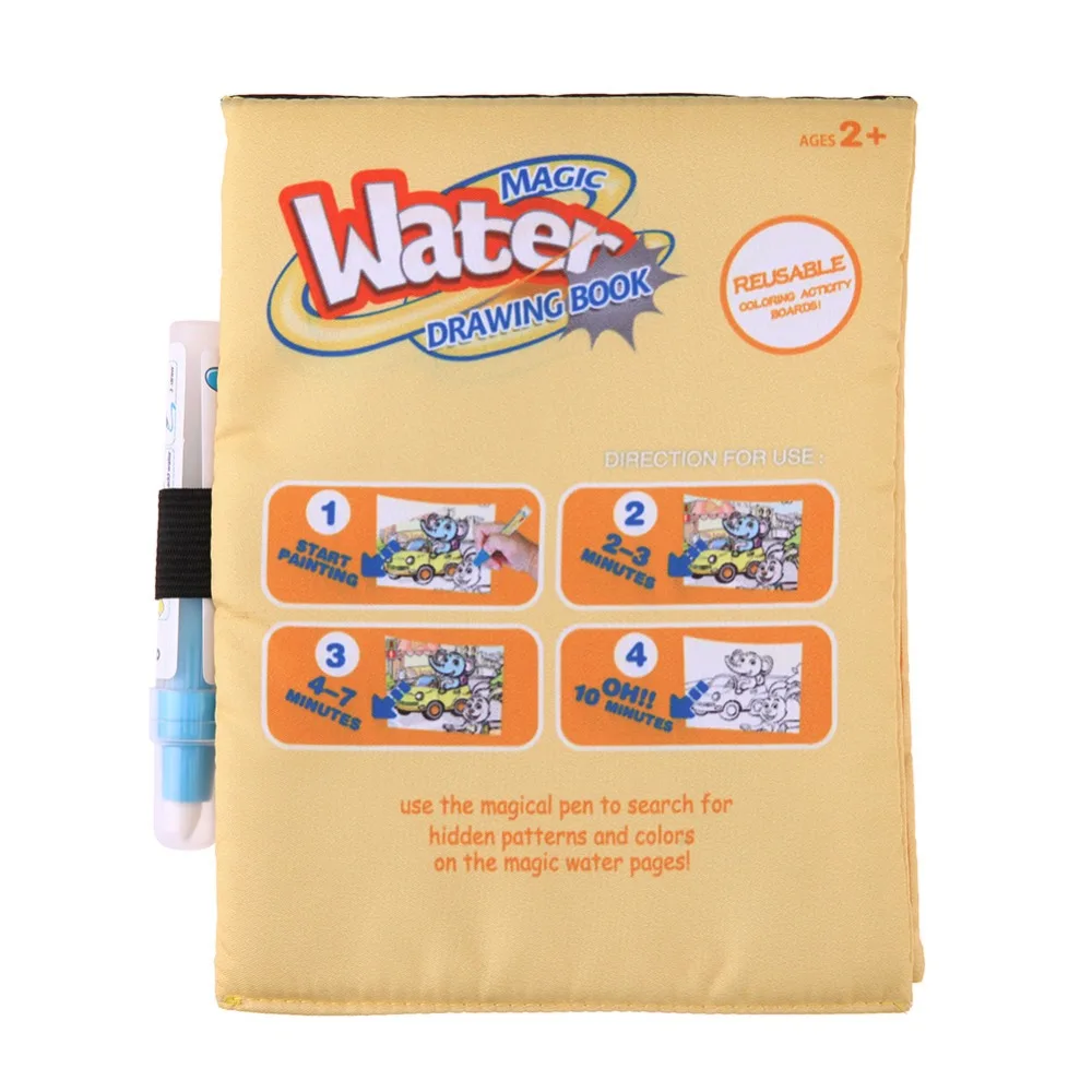 Cartoon Reusable Doodle Coloring Book Kid Painting Magic Water Drawing ...