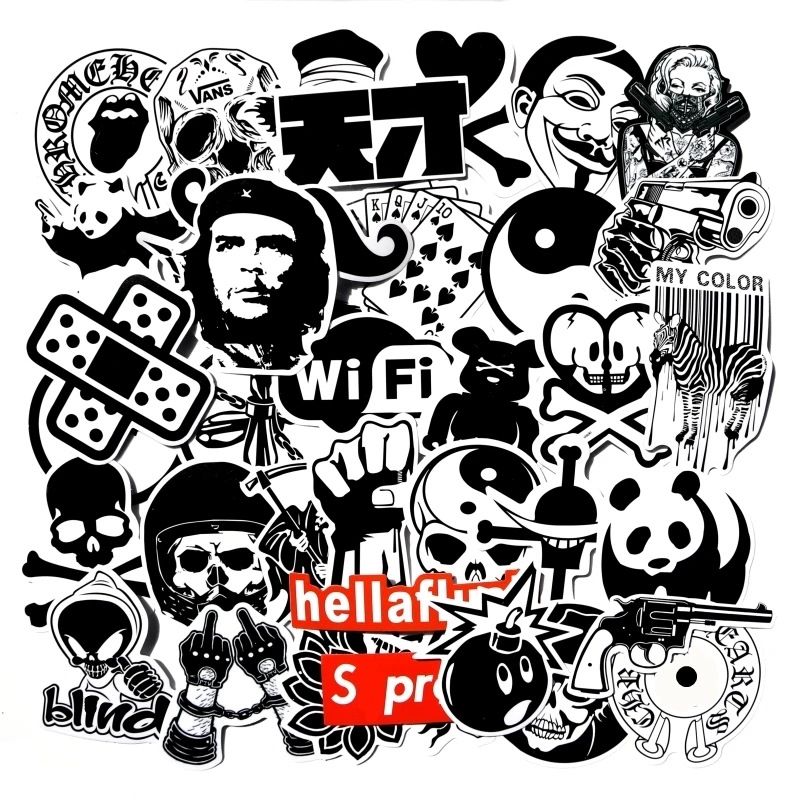 Stickers For Laptop Transparent Black And White Mixed Sticker For ...