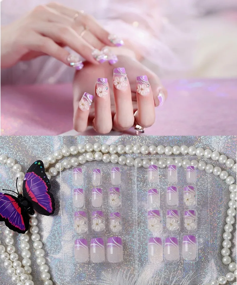 Elaborate False Nail Art Tips (Set Of 24) - Queerks™
