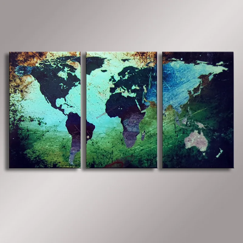 World Map painting Oil Painting 100% Hand Painted Modern Wall Art ...