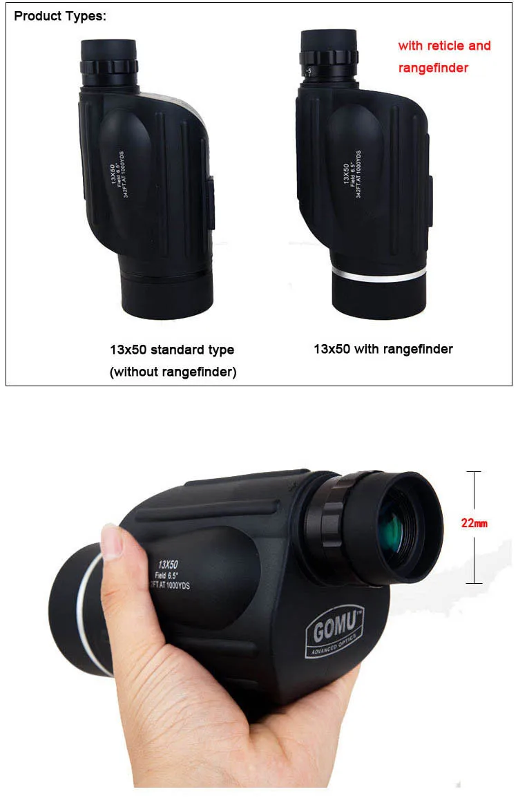 RUMOCOVO® – jumelles 13x50 HD, avec télémètre réticulaire, étanche ...