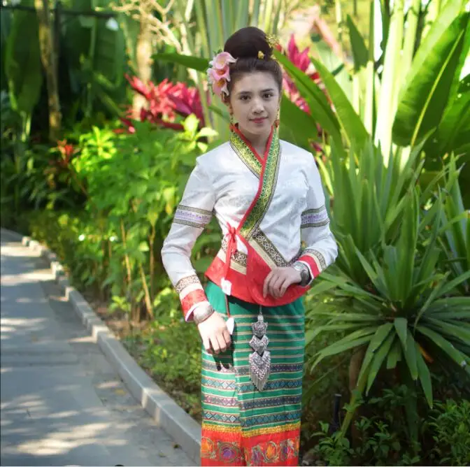 Yunnan Dai Princess Clothes Jacket + Skirt Thailand Traditional Retro ...