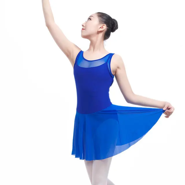 Ballet Leotards With Skirt For Women Bodysuit Sexy Backless Sleeveles