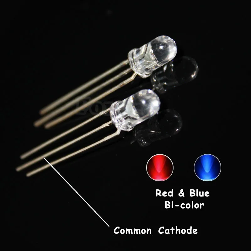 LED bicolor de cátodo común transparente, diodo emisor de luz LED de ...