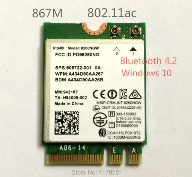 새로운 intel dual band wireless ac 8260 8260ngw 8260ac ngff 블루투스 4.2 무선 ...