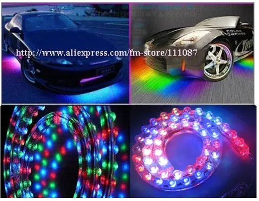 12 X120cm RGB Multicolors PVC Flexible Car LED strip light Waterproof ...