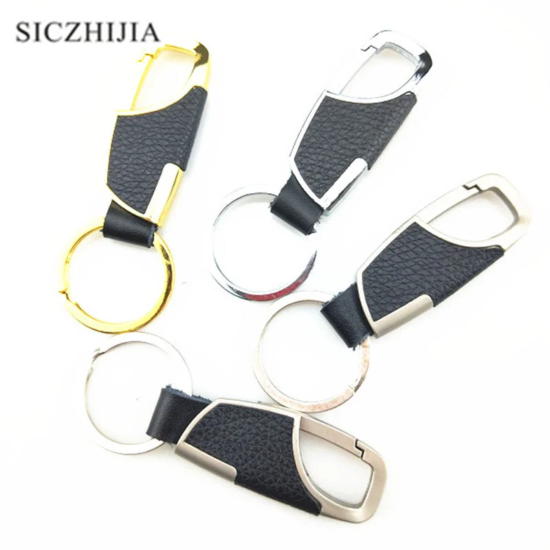 Leather and Metal Alloy Buckle Mens Black Car Keychain for Land Rover ...