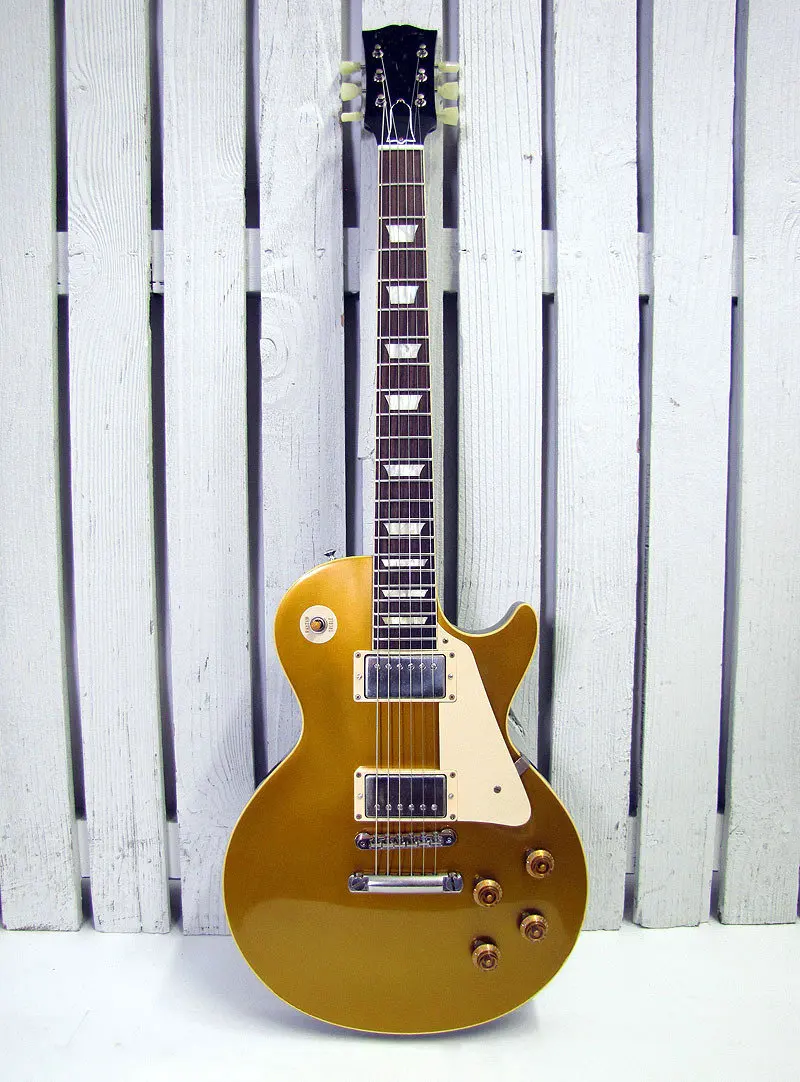 Wholesale 2016 Goldtop Standard Solid LP Electric Guitar Free Shipping ...