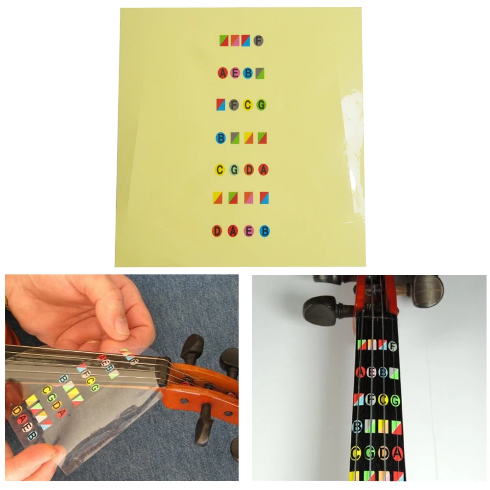 4 4 Violin Sticker Fretless Finger Guide Fiddle Fingerboard Map Mark
