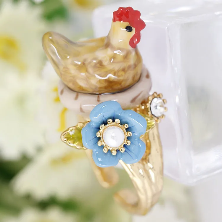 New Style Original Vivid Chicken Announce Morning Ring Elegant Noble ...