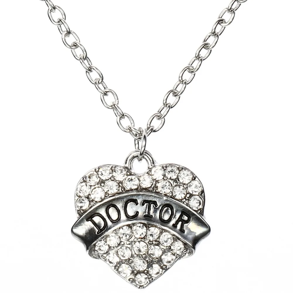DOCTOR Gifts Crystal Love Heart Chain Pendant Necklace For Doctor ...