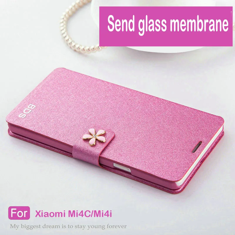 For Xiaomi Mi 4C/Mi 4i case, Xinyi Series Luxury Silk PU Leather Flip ...