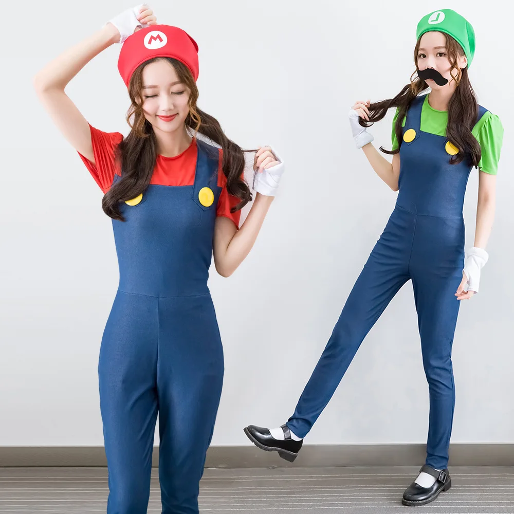 2017 New Hot Green Red Super Mario Costume Women Jumpsuits Clothing ...