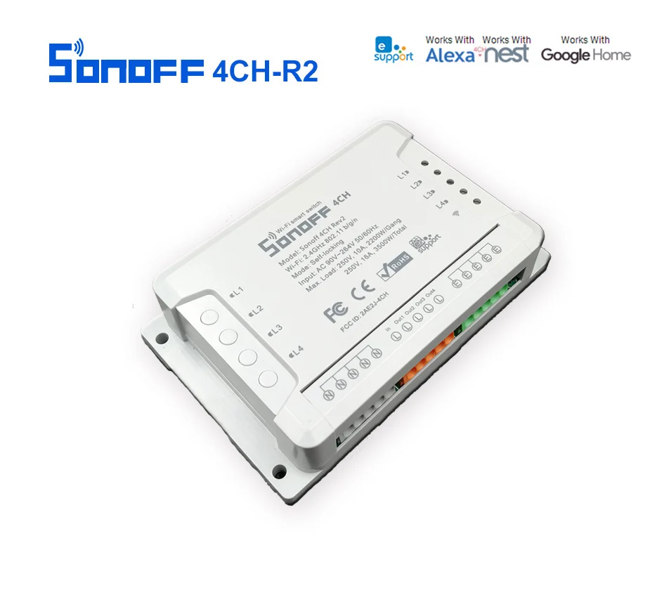 Sonoff 4CH R2 Channel Remote Control smart WiFI Switch Home Automation ...