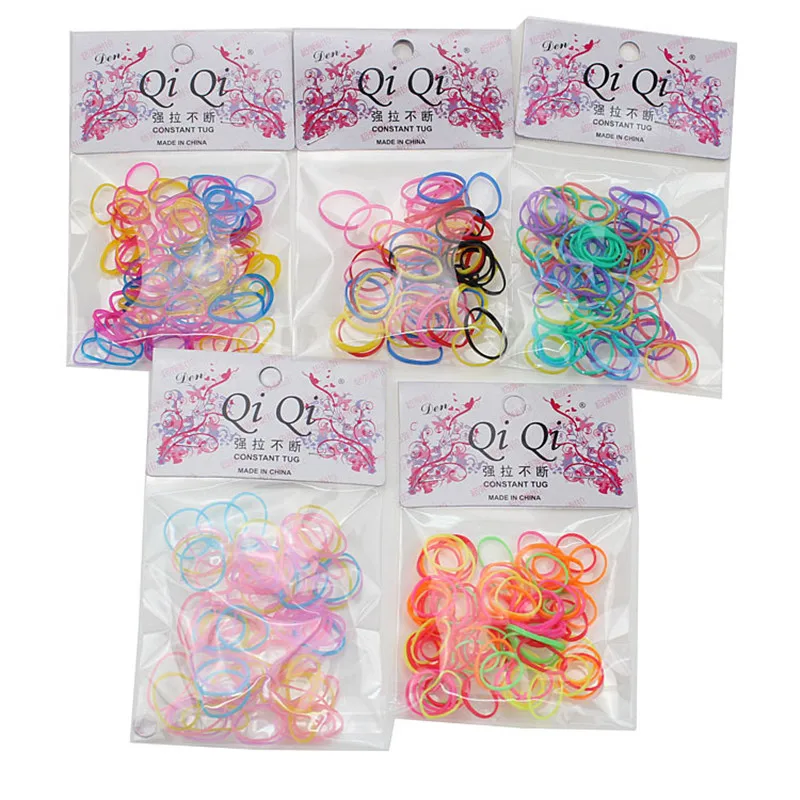 12PACK/LOT Small Colourful Elastic Hair Bands Toys For Girls Handmade ...
