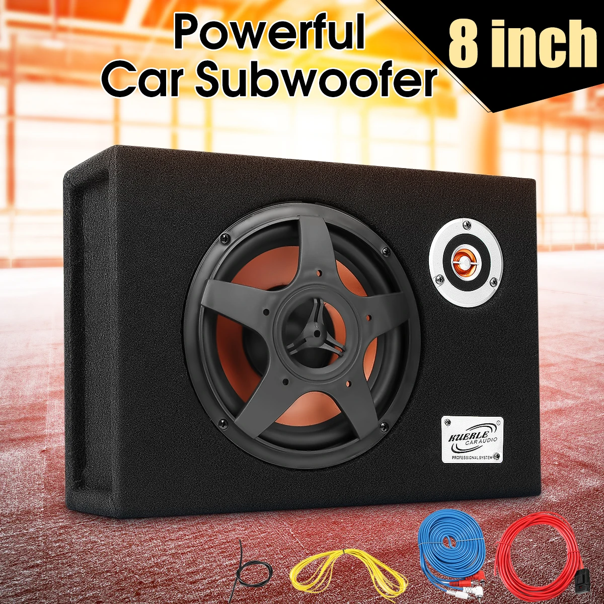 8inch 480w Car Subwoofer 12V Slim Under Seat Speaker 21mm Car Audio Sub ...