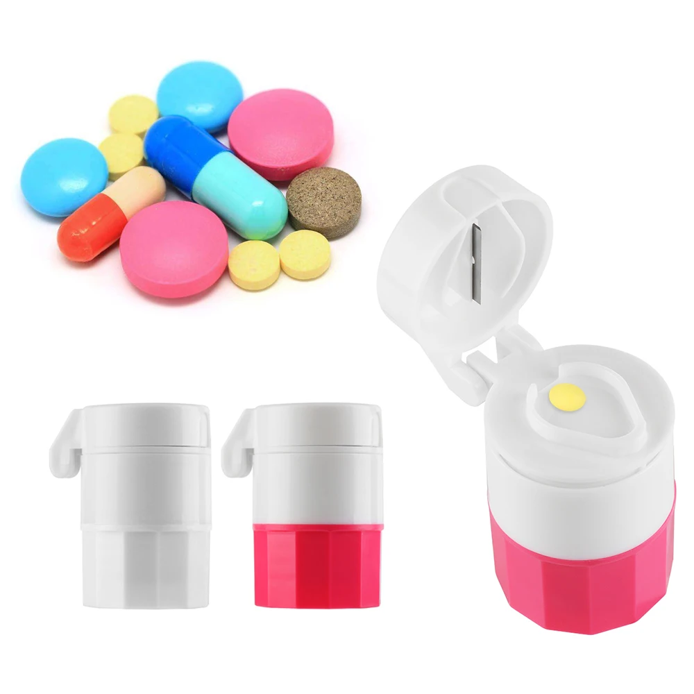 1 PC Multi function 4 Layer Cutting Pill StoragePill Cutter Medicine ...