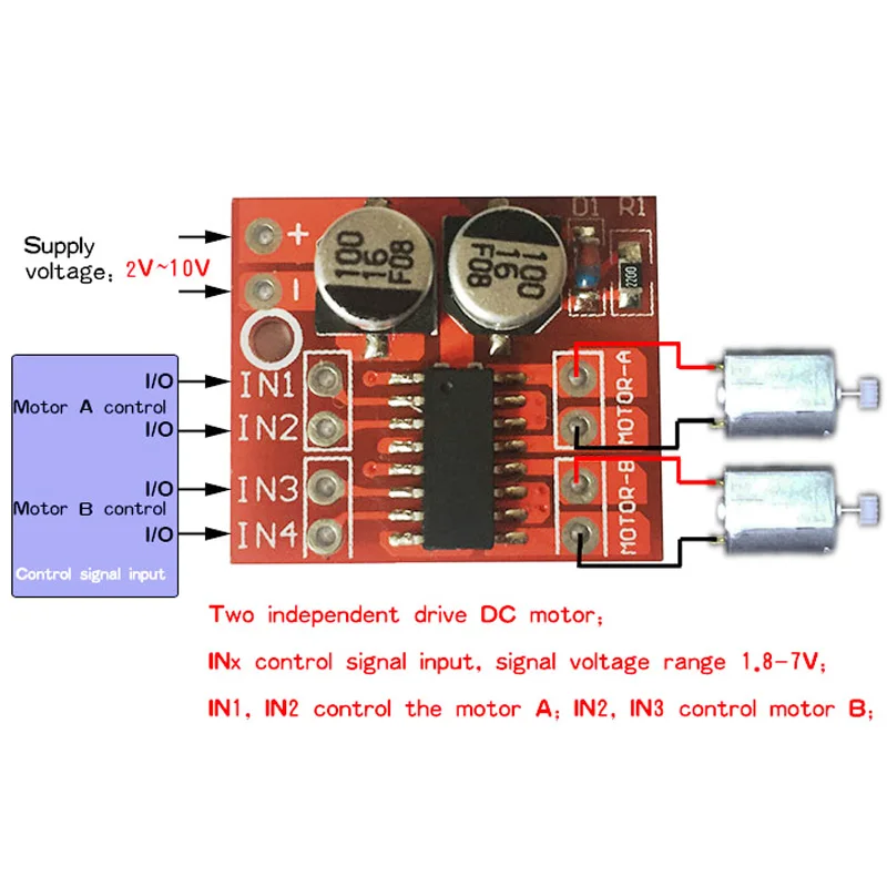 Monday Kids Dual DC Motor Driver Module Forward or Reverse PWM Speed ...