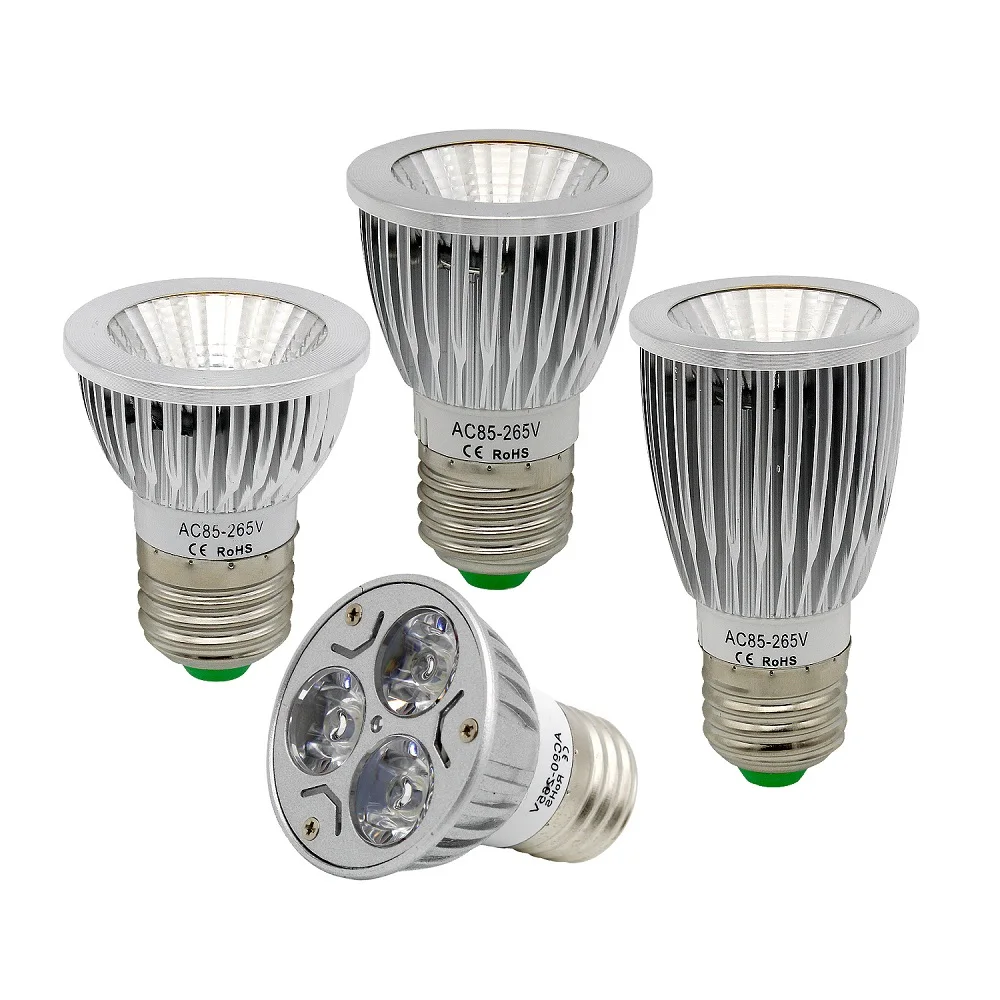 Dimmable E27 LED Spotlights 6W 9W 12W 15W Super Bright Aluminum COB LED ...