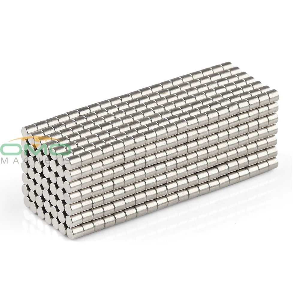 OMO Magnetismo 1000 pcs N35 Dia 2mm x 2mm Disco Rare Earth Neo Neodímio ...
