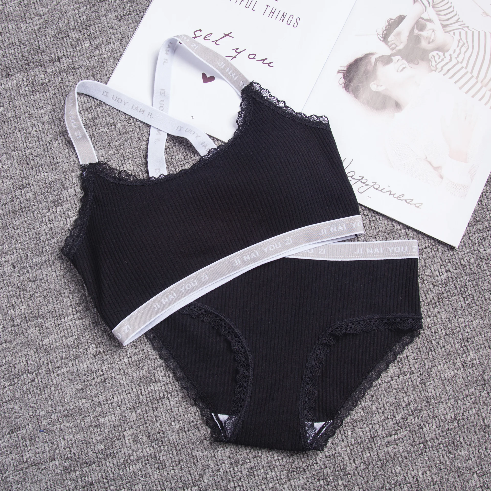 Conjunto de lencería de alambre para chicas adolescentes, ropa interior ...