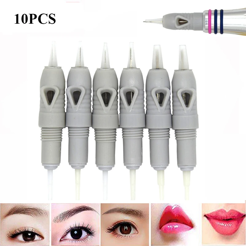 10pcs 8mm Permanent Makeup Pen Cartridge Needles 1RL/2RL/3RL/5RL/7RL ...