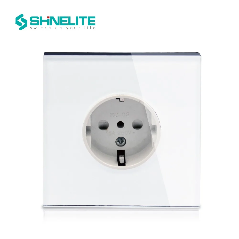 SHINELITE EU Standard Electric socket Wall Power Socket, Tempered ...