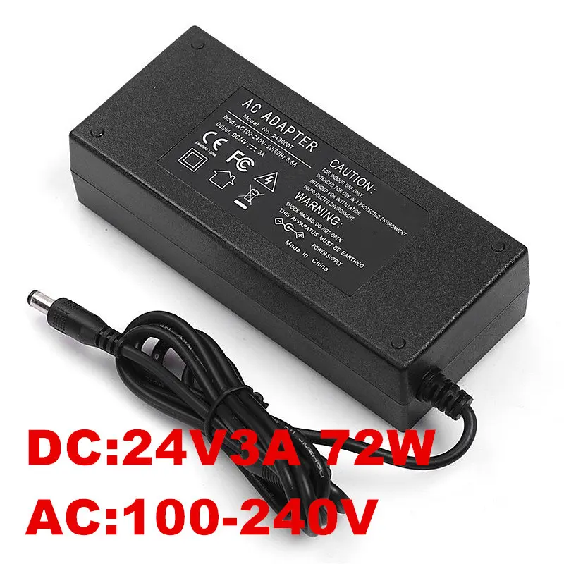 1PCS 72W 3A 24V Power Adapter 24v 3a Ac Adapter 24V US EU UK AU plug AC ...
