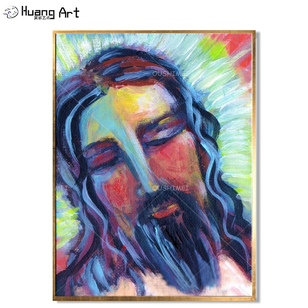 Modern Abstract Jesus Figure Painting On Canvas For Living Room Decor ...