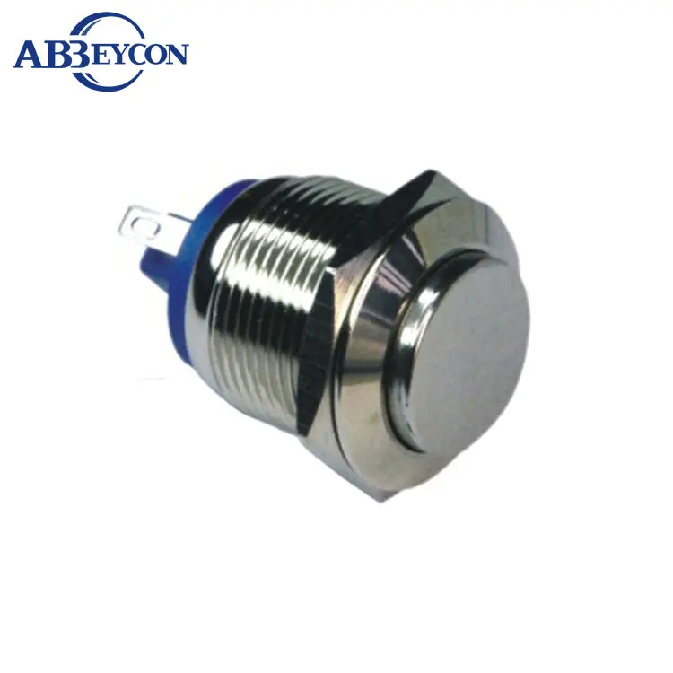 19mm High Round Momentary 1No Pin Terminal Push Button Switch Metal ...