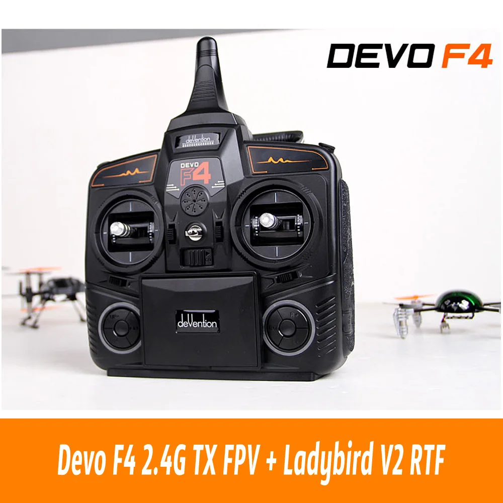 Walkera DEVO F4 2.4G transmitter FPV + QR Ladybird V2 RTF Combo Version ...